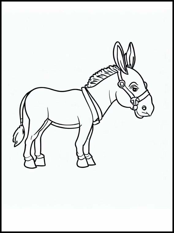 Easy coloring pages Mules - Animals 4online
