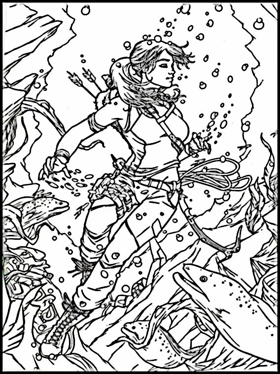 Tomb Raider Coloring Pages Sketch Coloring Page