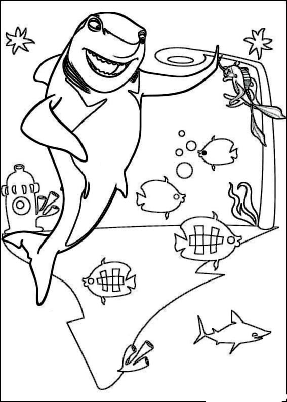 Stor ståhaj Tegning 5 online